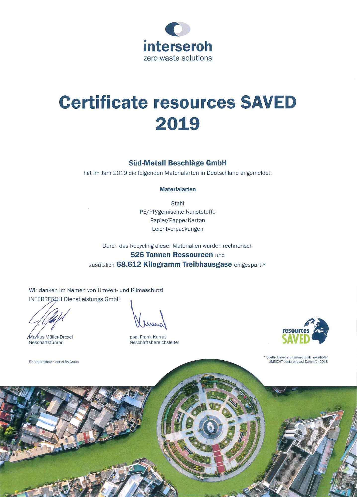 Südmetall | INTERSEROH Zertifikat erhalten!